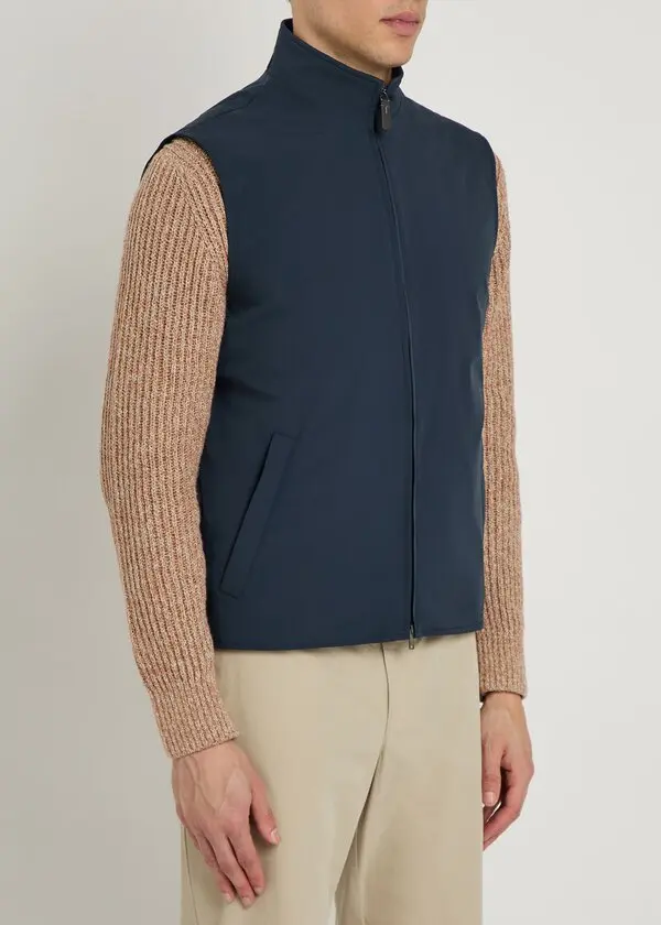 TOD'S High-neck Stretch-shell Gilet - Blue