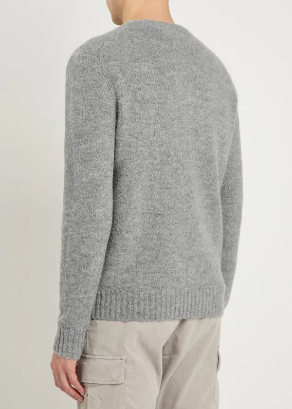 Polo Ralph Lauren Logo-embroidered Wool-blend Jumper - Grey