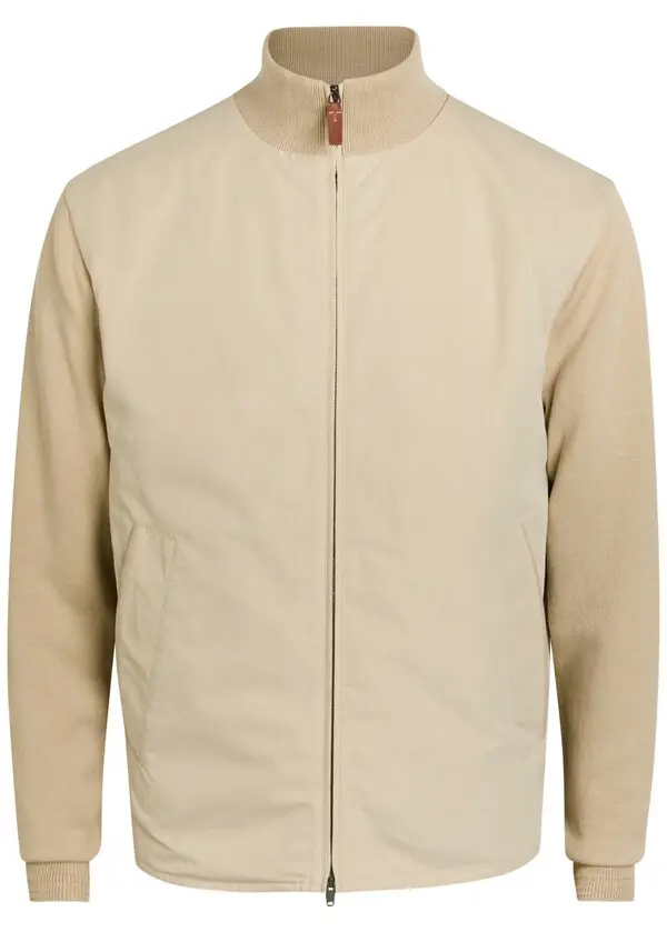 TOD'S Ribbed-knit And Cotton Jacket