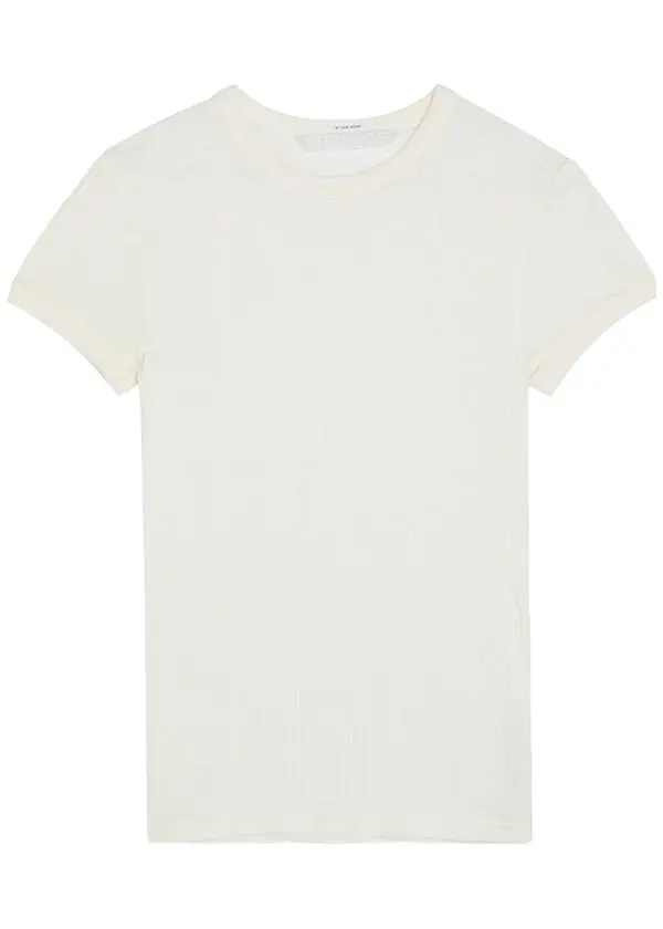 MOTHER Ribbed Cotton T-shirt - White