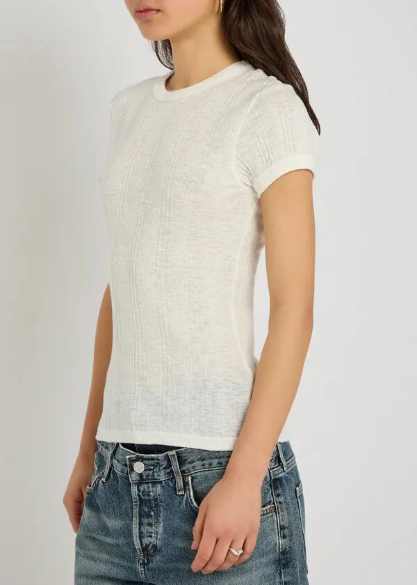 MOTHER Ribbed Cotton T-shirt