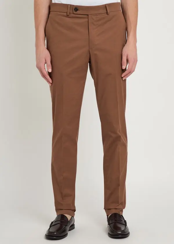SLOWEAR Tapered-leg Stretch-cotton Trousers