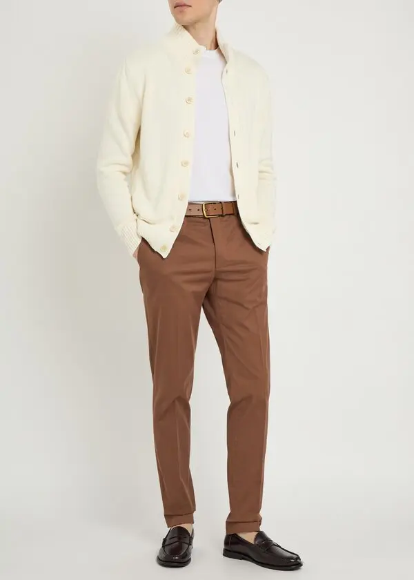 SLOWEAR Tapered-leg Stretch-cotton Trousers