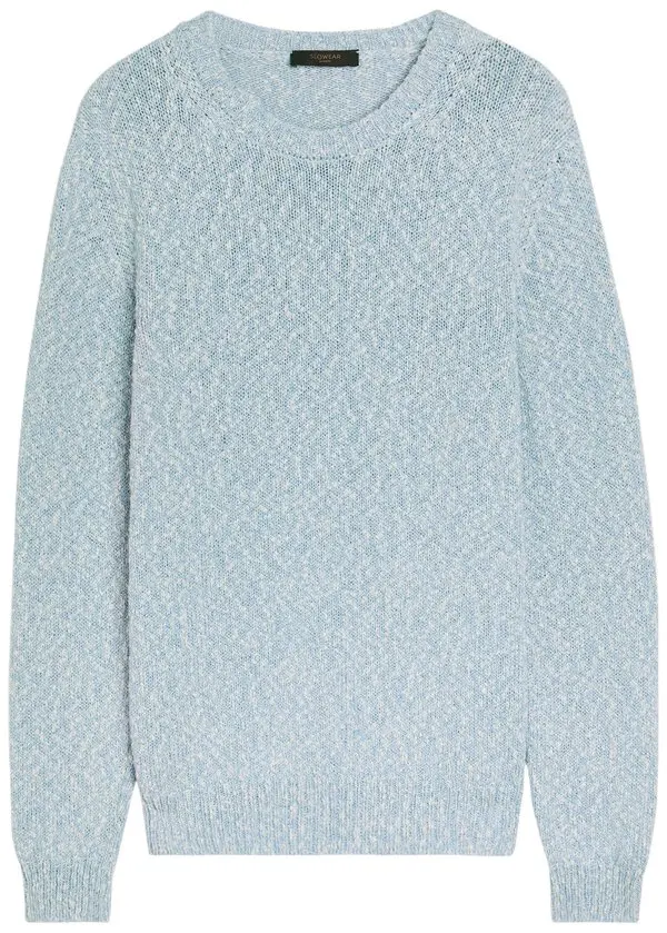 SLOWEAR Cotton Knit Crew-neck Jumper - Light Blue