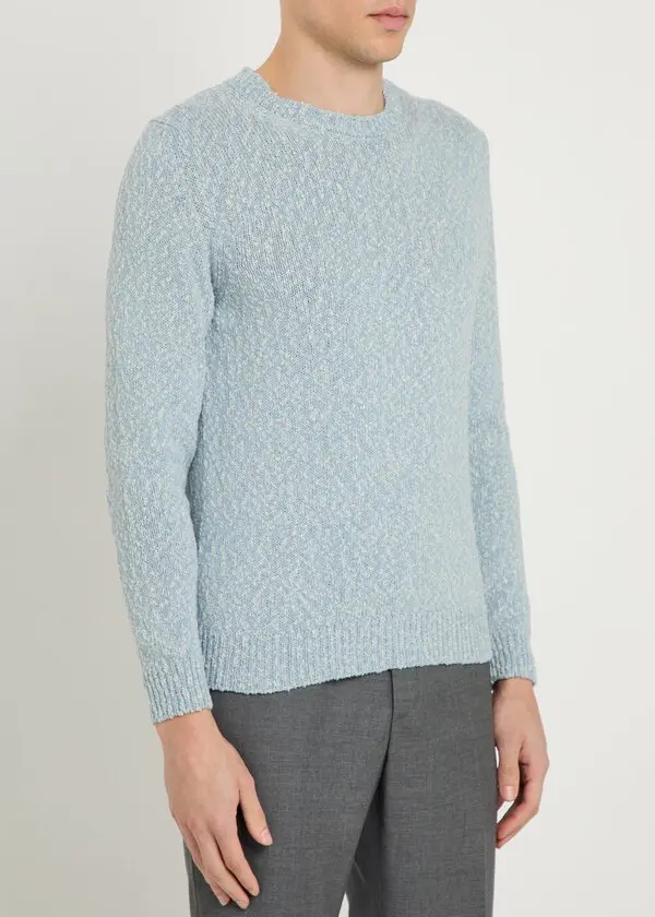 SLOWEAR Cotton Knit Crew-neck Jumper - Light Blue