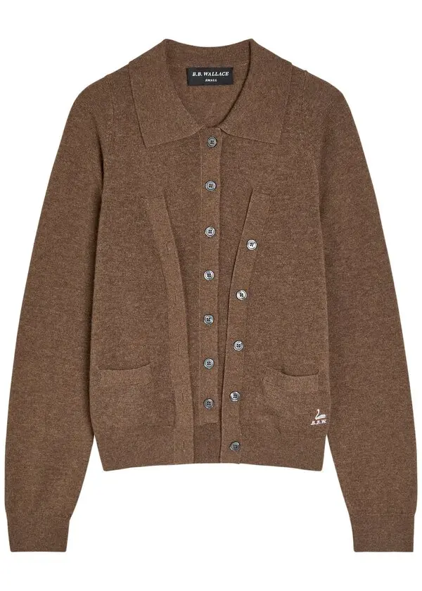 B.B. WALLACE Kruger Layered-effect Wool-blend Cardigan