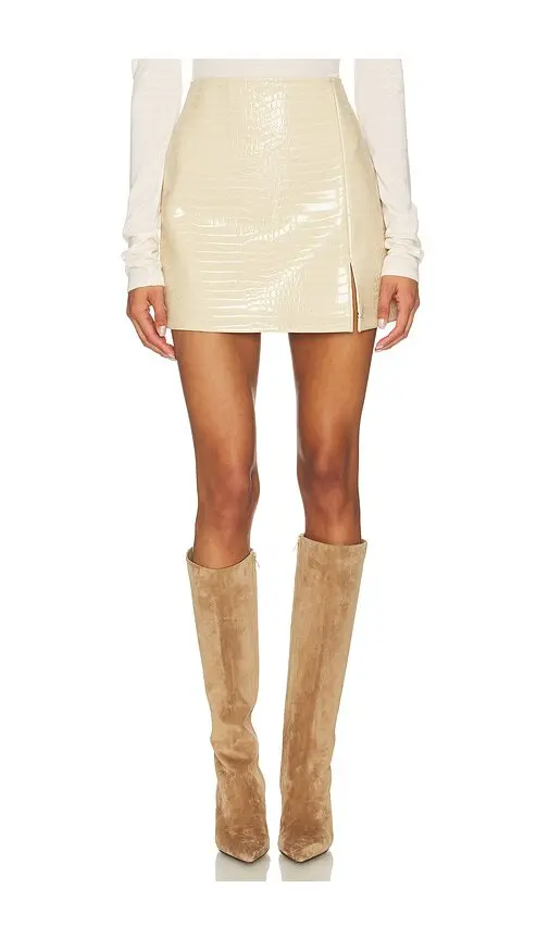SELMACILEK Faux Croc Leather Mini Skirt