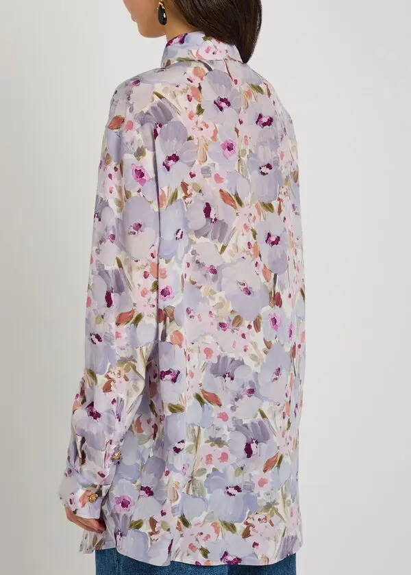 Balmain Floral-print Silk Shirt