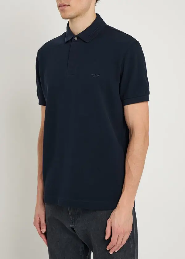 TOD'S Logo-embroidered Piqué Cotton Polo Shirt - Blue