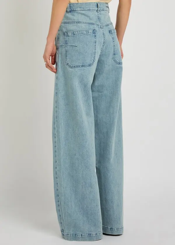 Another Tomorrow Wide-leg Stretch-denim Jeans - Light Blue