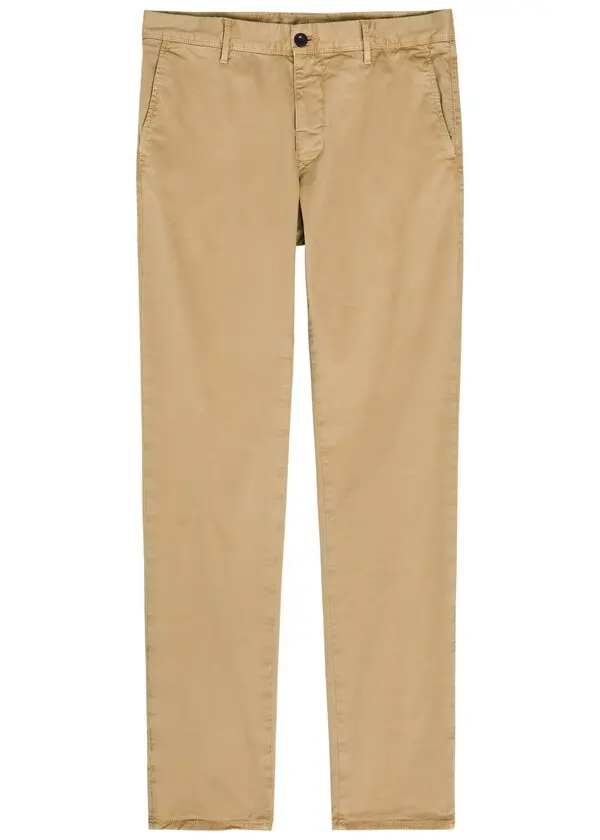 SLOWEAR Slim-leg Stretch-cotton Trousers - Khaki