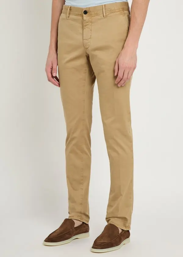 SLOWEAR Slim-leg Stretch-cotton Trousers