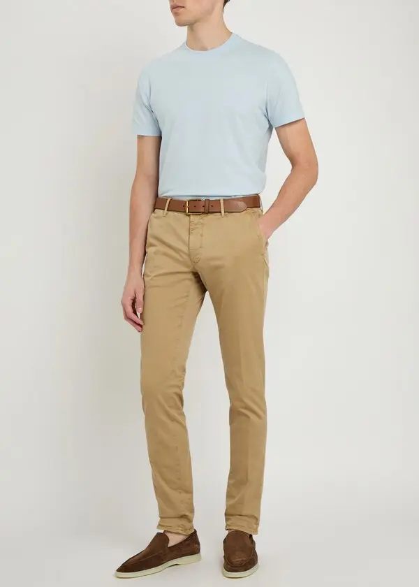 SLOWEAR Slim-leg Stretch-cotton Trousers