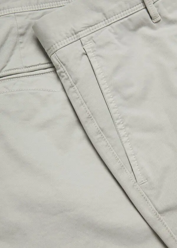 SLOWEAR Slim-leg Stretch-cotton Trousers - Light Grey