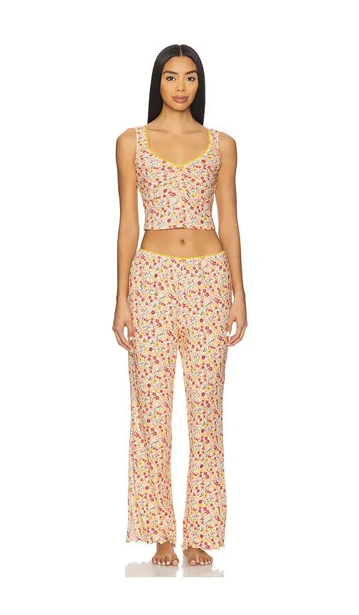 Free People X Intimately Fresh In Love Lounge Set - Pink Chalk Combo