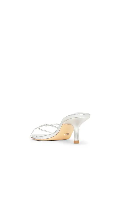 TONY BIANCO Dana Metallic Leather Kitten Heel Sandal - Silver Metallic