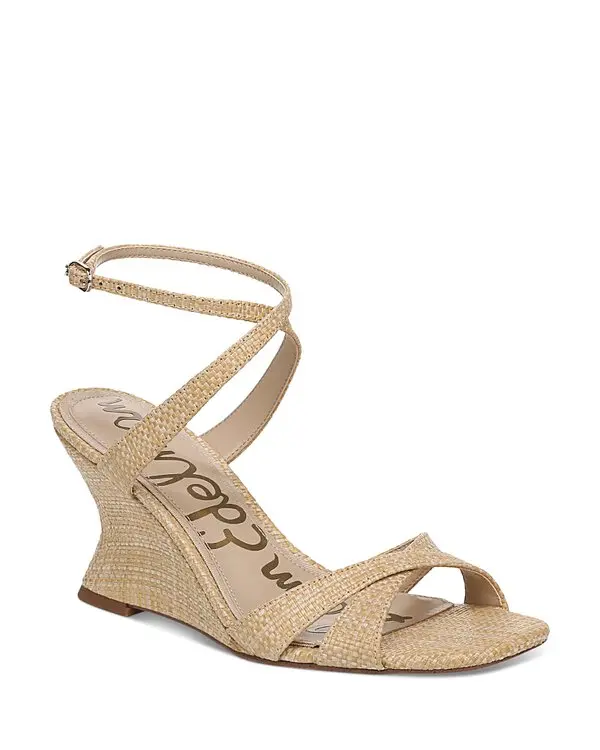 Sam Edelman Davi Wedge Sandals - Bleached Beechwood