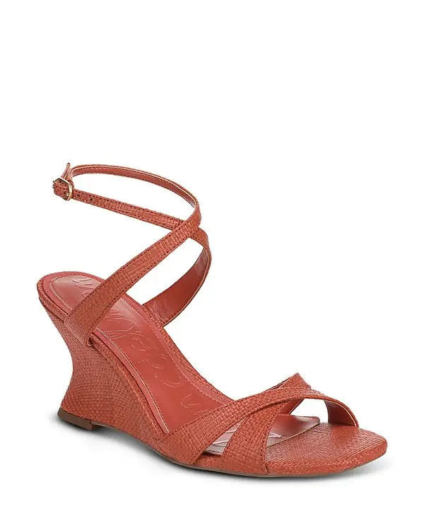 Sam Edelman Davi Wedge Sandals - Coral Clay