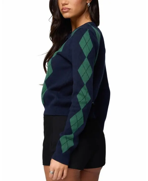 EDIKTED Farren Argyle Cardigan