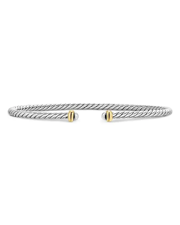 David Yurman Micro Cable Flex Bracelet - Gold/silver