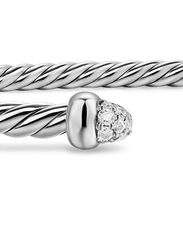 David Yurman Micro Cable Bracelet With Diamonds - Silver