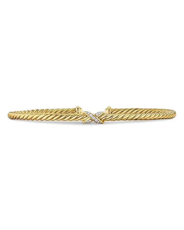 David Yurman Micro Cablespira Flex Petite X Bracelet - Gold