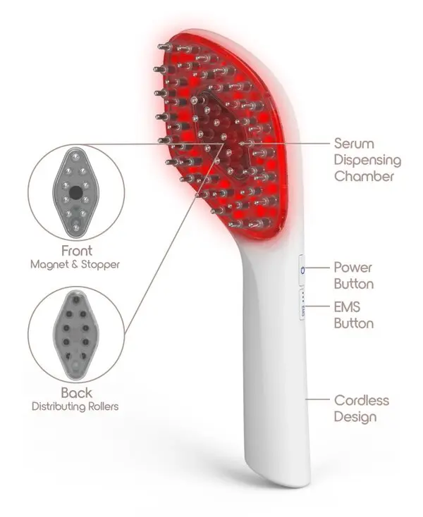 TZUMI Red Light Rechargeable Dry Paddle Brush
