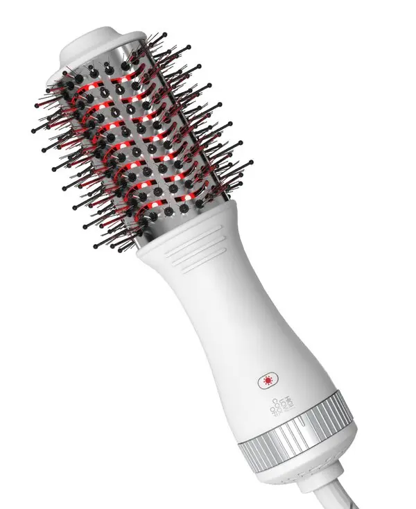 TZUMI Travel Red Ligh Therapy Dryer Brush - White