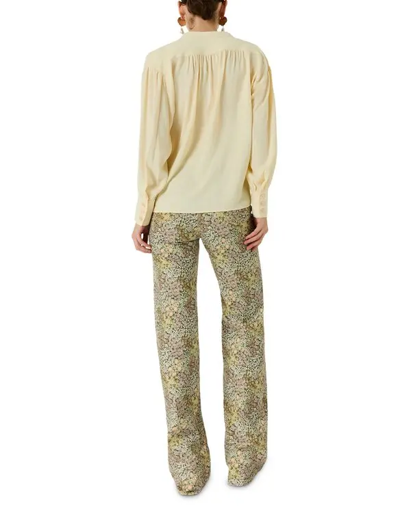 Gerard Darel Cezanne Tunisian Collar Blouse - Yellow