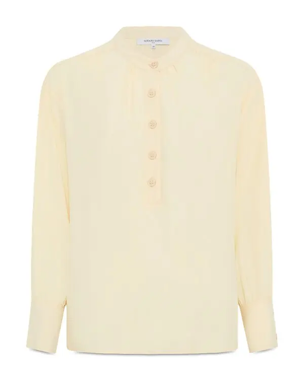 Gerard Darel Cezanne Tunisian Collar Blouse - Yellow