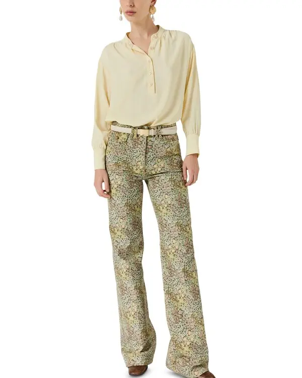 Gerard Darel Cezanne Tunisian Collar Blouse - Yellow