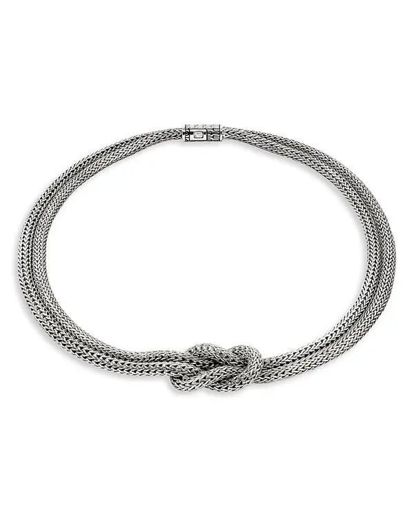 John Hardy Sterling Love Knot Double Strand Chain Necklace - Silver