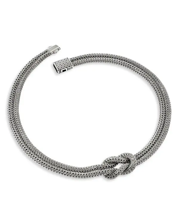 John Hardy Sterling Love Knot Double Strand Chain Necklace