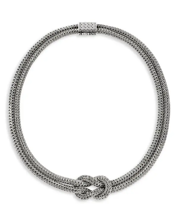 John Hardy Sterling Love Knot Double Strand Chain Necklace