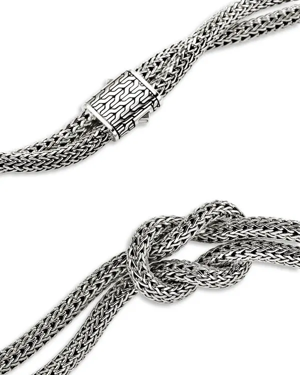 John Hardy Sterling Love Knot Double Strand Chain Necklace