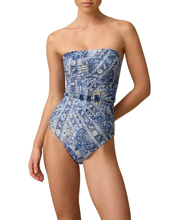 MONTE & LOU Ripple Bandeau One Piece Swimsuit - Lauren