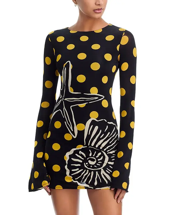 CALA DE LA CRUZ Maisha Dress Swim Cover-up - Calicobw