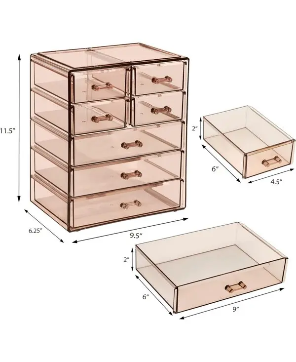 SORBUS 7 Drawer Acrylic Makeup Organizer Case For Cosmetics