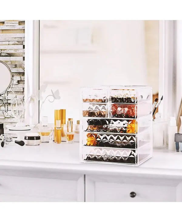 SORBUS 7 Drawer Acrylic Makeup Organizer Case For Cosmetics - Diamond