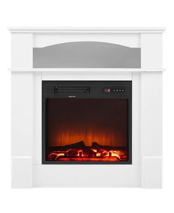 SUGIFT 33" Freestanding Electric Fireplace Stove Heater With Mantel 1500w - White