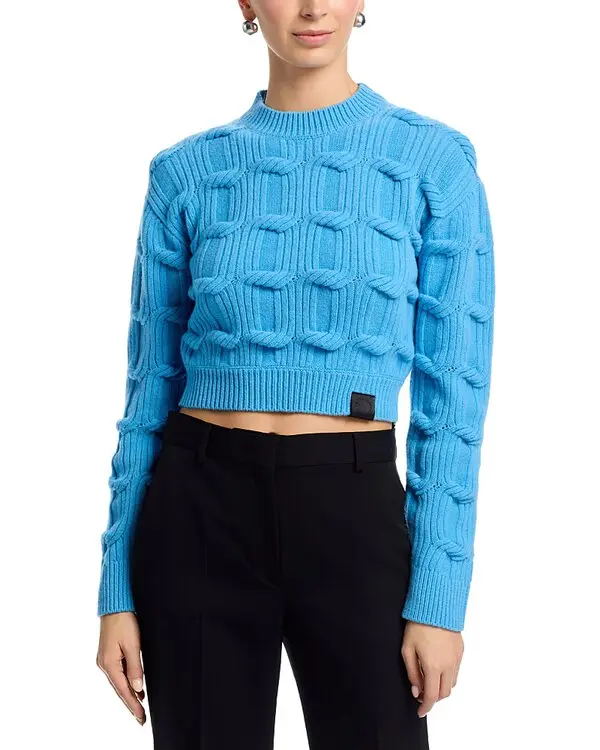 Stella McCartney Wool Chain Knit Cropped Sweater