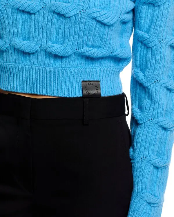 Stella McCartney Wool Chain Knit Cropped Sweater