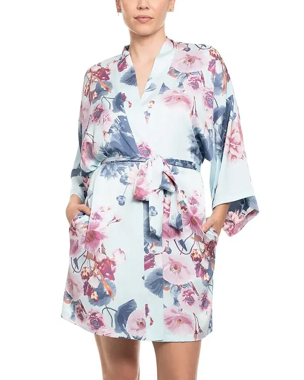 MIDNIGHT BAKERY Printed Satin Wrap - Blue