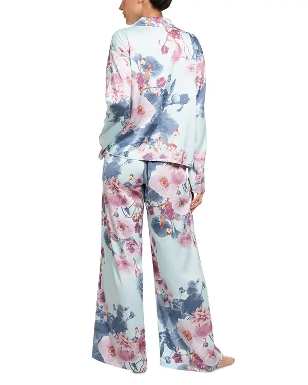 MIDNIGHT BAKERY Satin Pajama Set - Blue