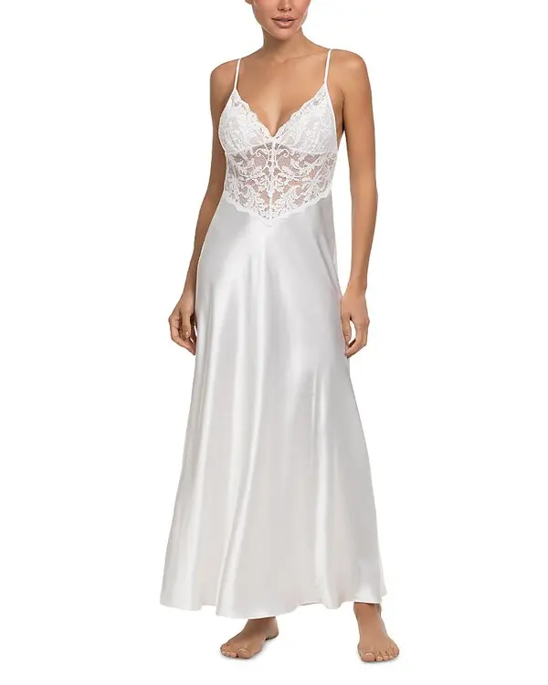 IN BLOOM BY JONQUIL Satin And Lace Nightgown - Ivory