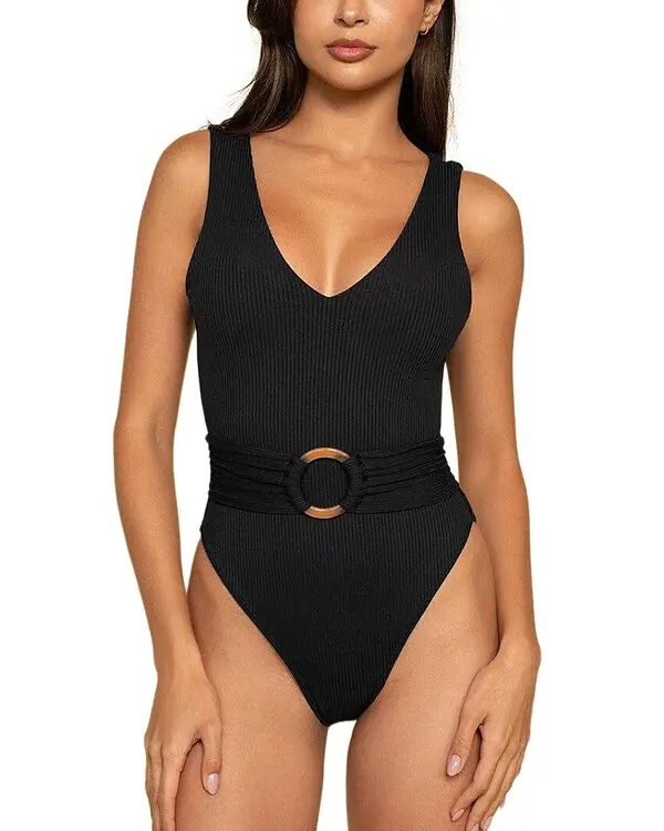 MONTCE Kim One Piece Swimsuit - Black Rib