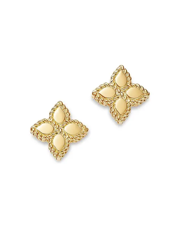 Roberto Coin 18k Yellow Princess Flower Stud Earrings - Gold
