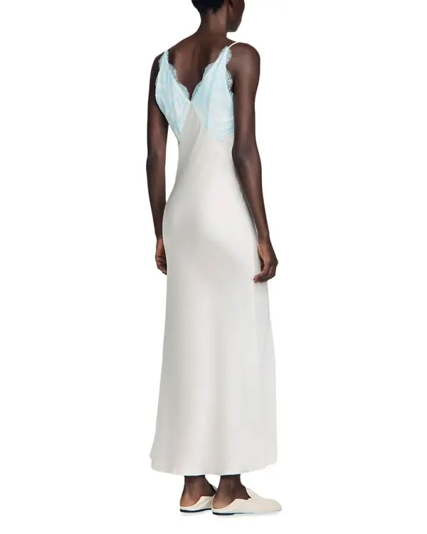 Sandro Tess Lace Trim Dress