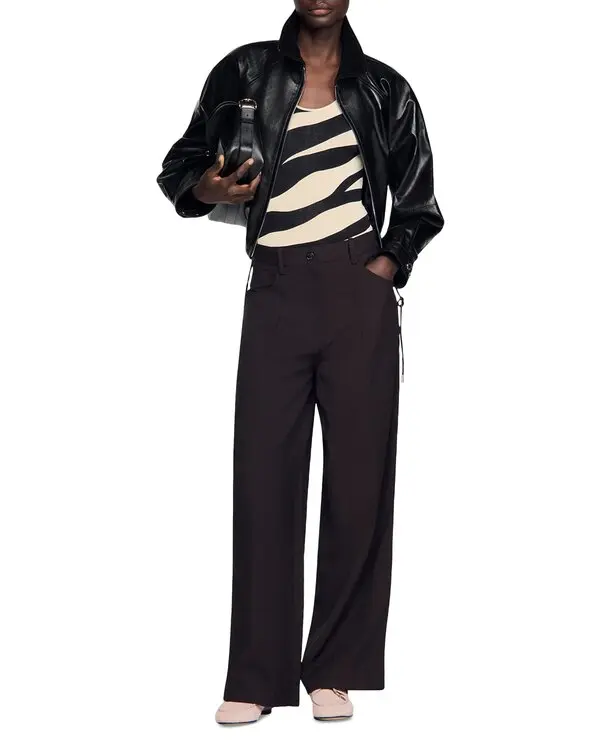 Sandro Desire Wide Leg Pants