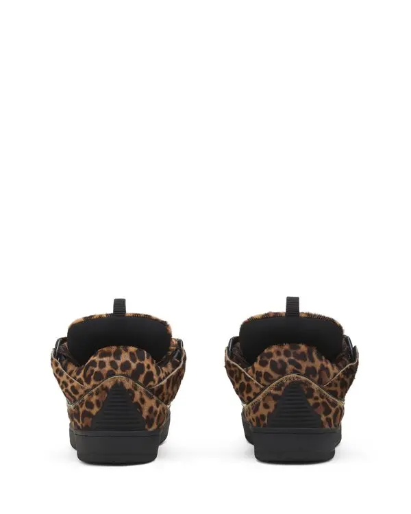 LANVIN Curb Sneakers In Leopard Print Pony Leather - Beige/black.